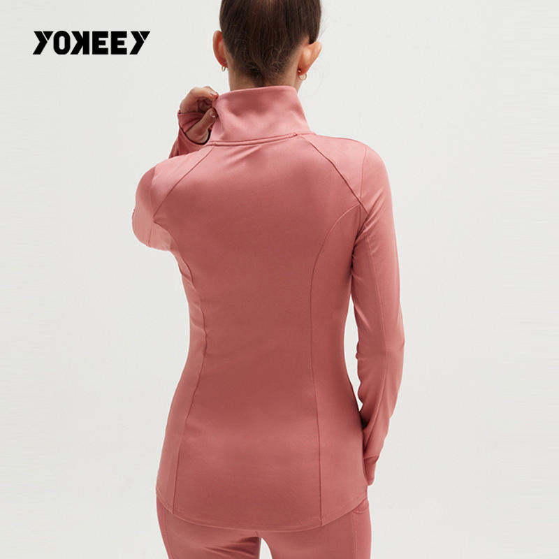 Custom Logo Sports Full Zip Long Sleeve Skinny Fitness Jacket ...