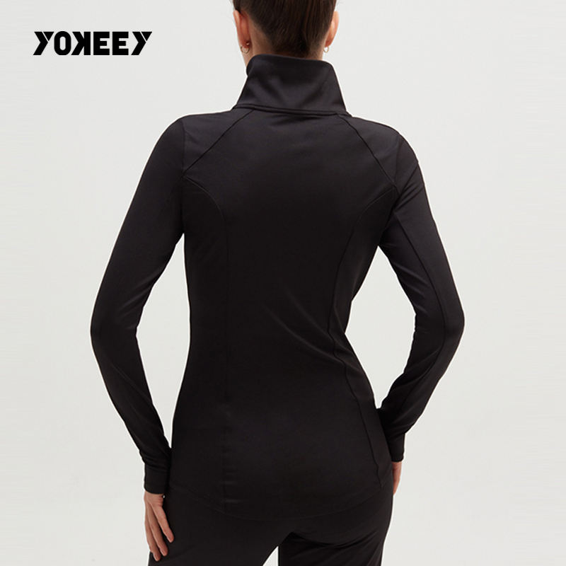 Custom Logo Sports Full Zip Long Sleeve Skinny Fitness Jacket ...